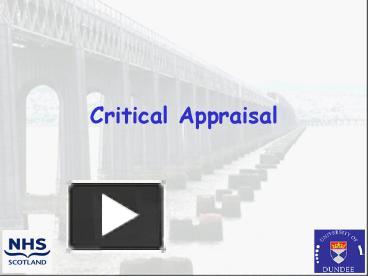 Critical Appraisal presentation | free to view