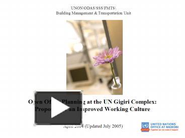 Open Office Planning at the UN Gigiri Complex: Proposal for an Improved ...
