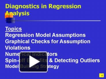 Diagnostics in Regression Analysis presentation | free to view