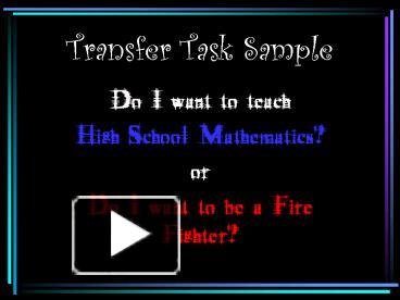 Transfer Task Sample presentation | free to view