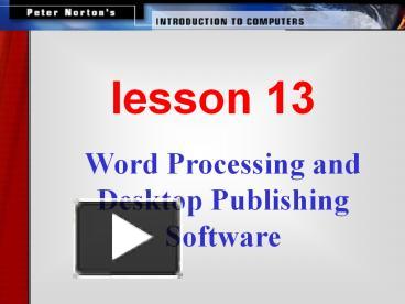Word Processing and Desktop Publishing Software presentation | free to ...