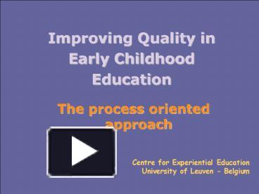 The process oriented approach presentation | free to view