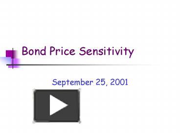Bond Price Sensitivity presentation | free to view