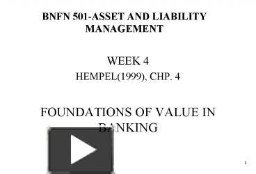 PPT – BNFN 501ASSET AND LIABILITY MANAGEMENT PowerPoint presentation ...