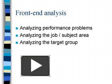 Frontend analysis presentation | free to view