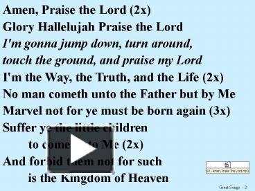 PPT – Amen, Praise the Lord 2x PowerPoint presentation | free to view ...
