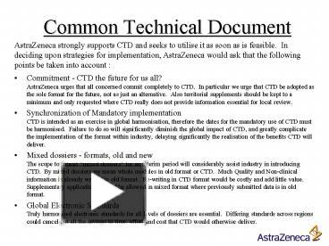 PPT – Common Technical Document PowerPoint presentation | free to view ...