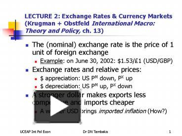 PPT – LECTURE 2: Exchange Rates PowerPoint presentation | free to view ...