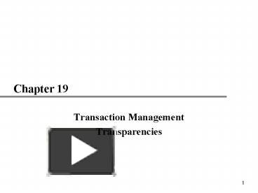 Transaction Management presentation | free to view