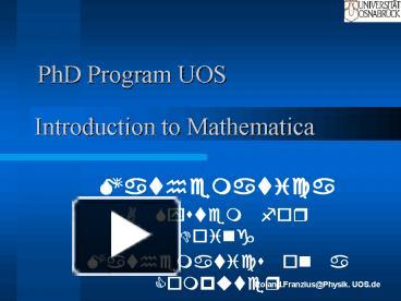 Introduction to Mathematica presentation | free to view