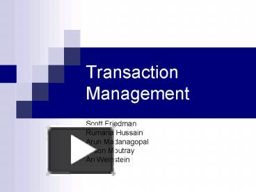 Transaction Management presentation | free to view