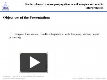 bender elements presentation | free to view