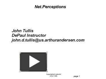 PPT – Net.Perceptions PowerPoint presentation | free to download - id ...