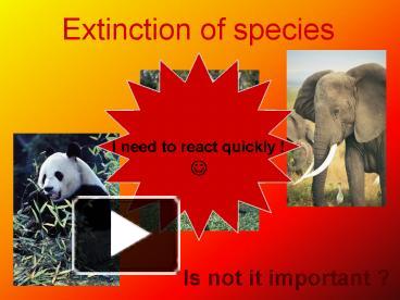 Extinction of species presentation | free to view