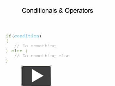 PPT – Conditionals PowerPoint presentation | free to view - id: 17a611 ...