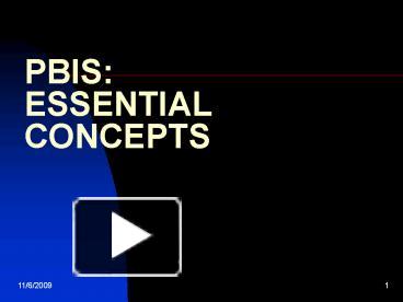 PPT – PBIS: ESSENTIAL CONCEPTS PowerPoint presentation | free to view ...