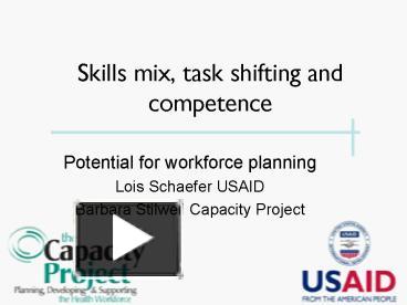 PPT – Skills mix, task shifting and competence PowerPoint presentation ...