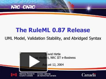 PPT – The RuleML 0'87 Release PowerPoint presentation | free to ...