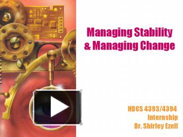 Managing Stability presentation | free to download
