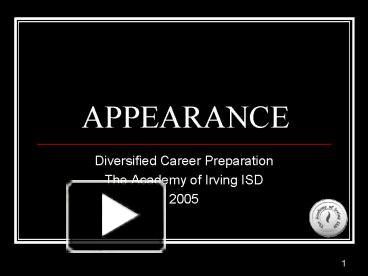 APPEARANCE presentation | free to view