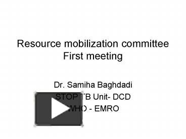 Resource mobilization committee First meeting presentation | free to view