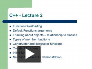 PPT – C - Lecture 2 PowerPoint presentation | free to view - id: 17b56f ...