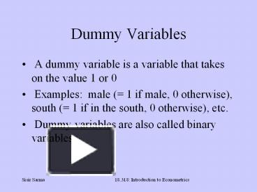 Dummy Variables presentation | free to view