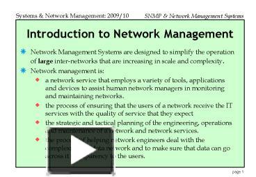 PPT – Introduction to Network Management PowerPoint presentation | free ...