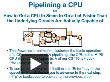 Pipelining a CPU presentation | free to view