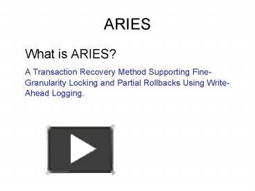 PPT – ARIES PowerPoint presentation | free to view - id: 17c43a-MWM0Y