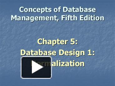 PPT – Concepts of Database Management, Fifth Edition PowerPoint ...