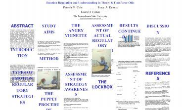 Emotion Regulation and Understanding in Three- presentation | free to view