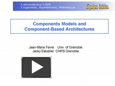 PPT – Components Models and ComponentBased Architectures PowerPoint ...