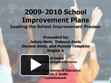 PPT – 20092010 School Improvement Plans Leading the School Improvement ...