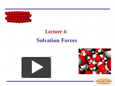 PPT – Solvation Forces PowerPoint presentation | free to view - id ...