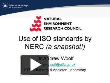 Use of ISO standards by NERC a snapshot presentation | free to view