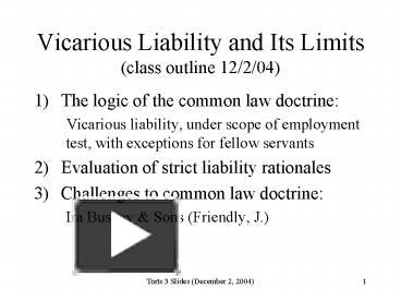 Vicarious Liability and Its Limits class outline 12204 presentation ...