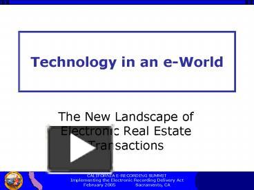 PPT – Technology in an eWorld PowerPoint presentation | free to view ...