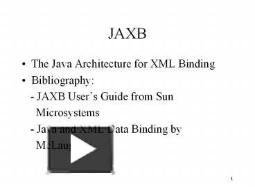 PPT – JAXB PowerPoint presentation | free to download - id: 17d7ab-NjcwN