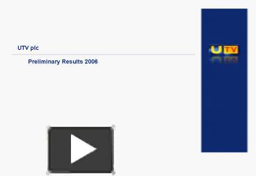 UTV plc presentation | free to view