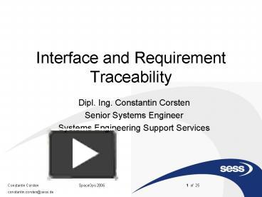 PPT – Interface and Requirement Traceability PowerPoint presentation ...