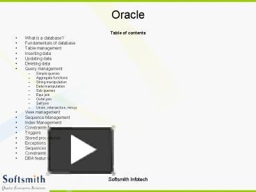PPT – Oracle PowerPoint presentation | free to view - id: 17e3f9-ZDc1Z
