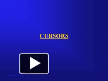 CURSORS presentation | free to download
