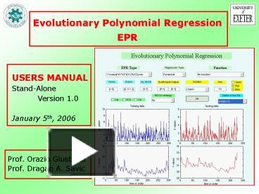 PPT – Evolutionary Polynomial Regression EPR PowerPoint presentation ...