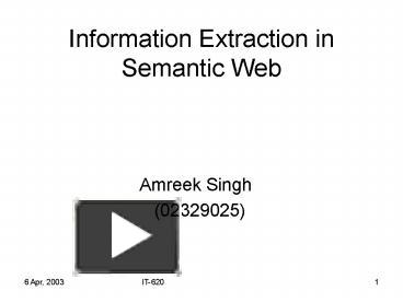 PPT – Information Extraction in Semantic Web PowerPoint presentation ...