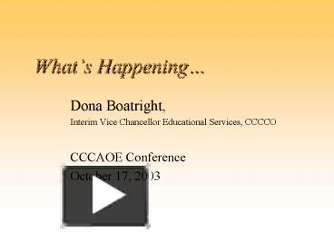 PPT – Whats Happening PowerPoint presentation | free to view - id ...