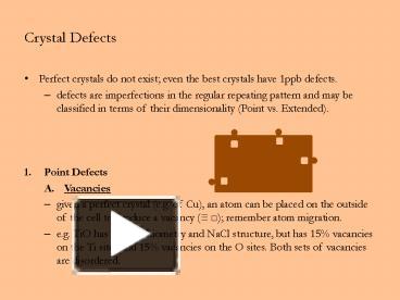 Crystal Defects presentation | free to view
