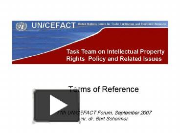Terms of Reference presentation | free to view