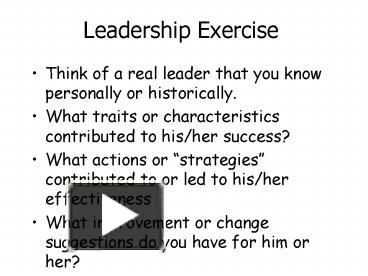 PPT – Leadership Exercise PowerPoint presentation | free to download ...