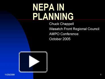 NEPA IN PLANNING presentation | free to view